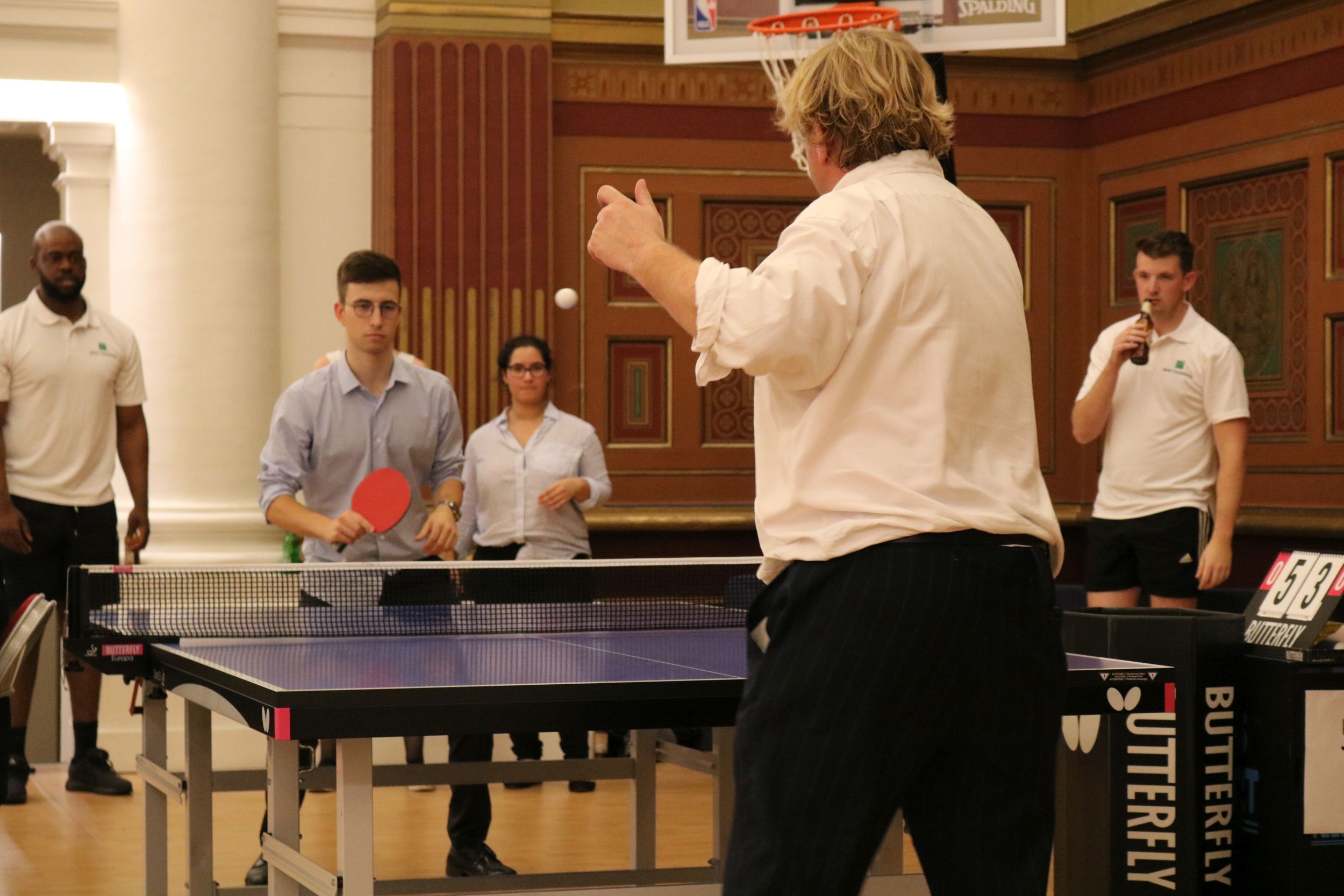 The top table: Bankers and hedgies battle it out for charity ping pong ...