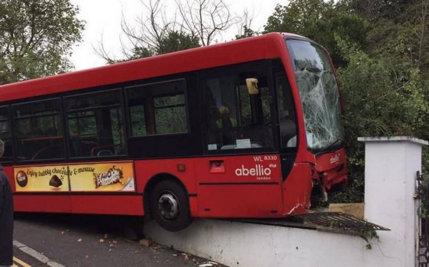 Abellio bus route 484 crashes into front garden of Lewisham home