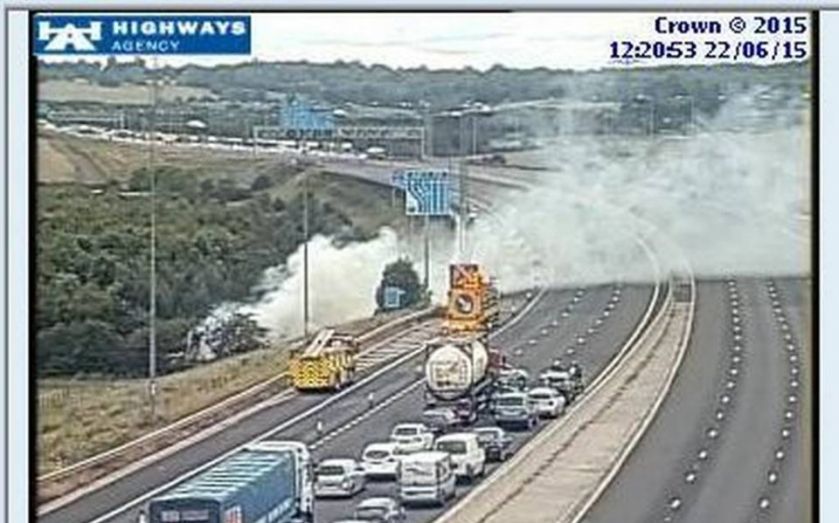 Fire crews tackle entire 45-foot lorry on fire after earlier diesel ...