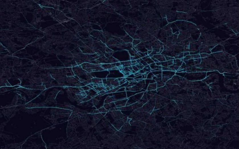 This stunning map visualises how Uber taxis travel through London in a ...