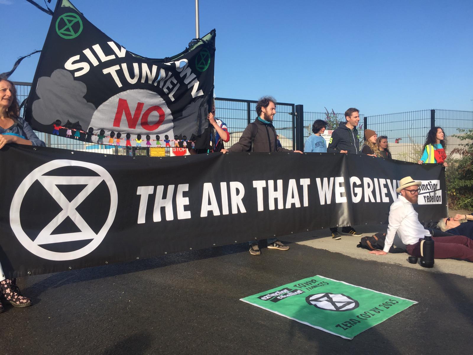 Hard going: Extinction Rebellion targets London's largest concrete factory