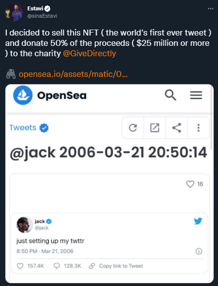 Owner of 'Jack Dorsey's first tweet' NFT is struggling to sell it