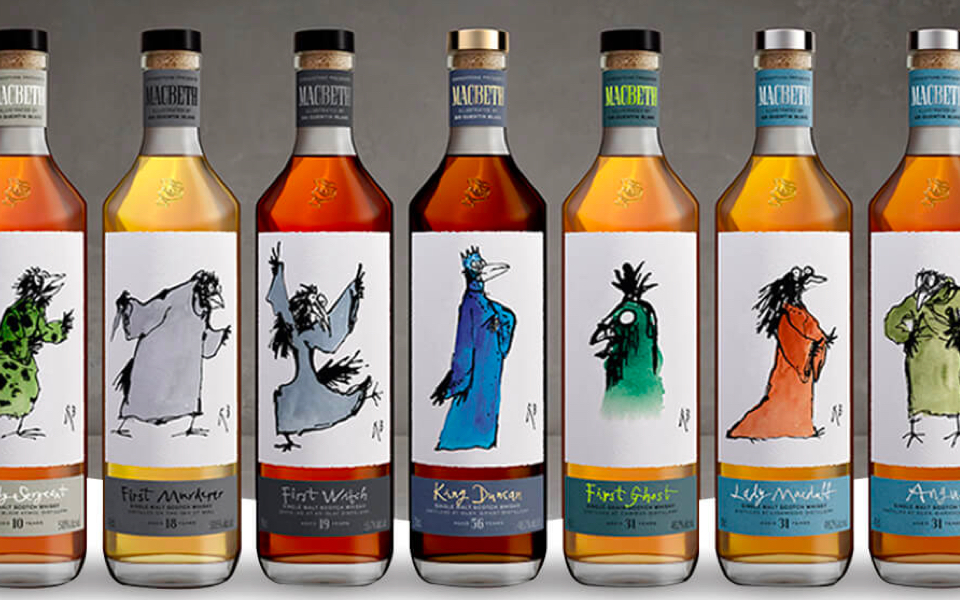Quentin Blake designs whisky labels based on Macbeth
