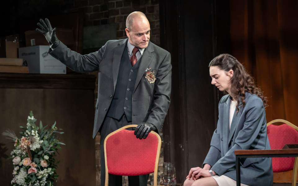 A Mirror at Almeida review: Jonny Lee Miller shines in totalitarian satire