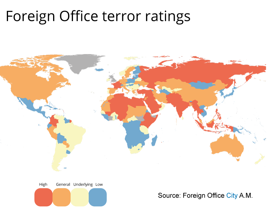 Terrorism mapped: After the British Yemen embassy is evacuated which ...